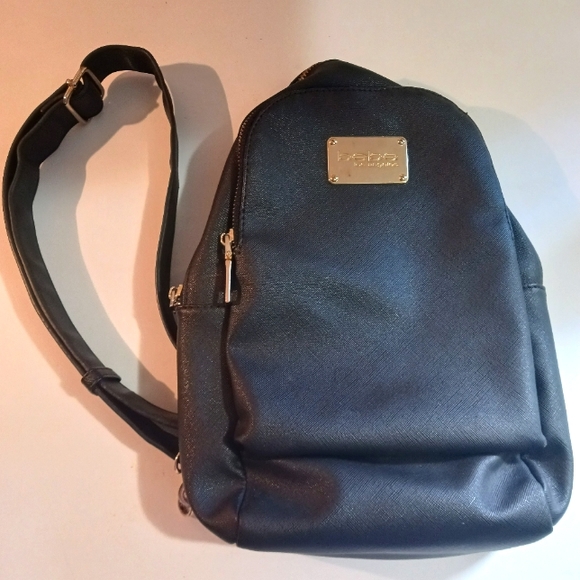 bebe | Bags | Bebe Mini Backpack Slingback Bag Black 3 Pocket Tiny Flaw ...